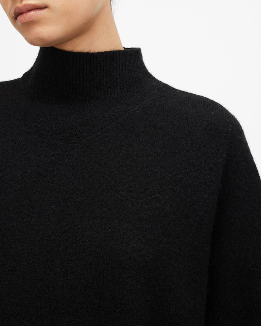 Asha High Neck Jumper Black | ALLSAINTS